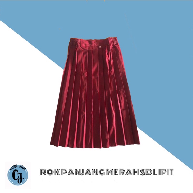 Jual Rok Merah Panjang SD Lipat | Shopee Indonesia
