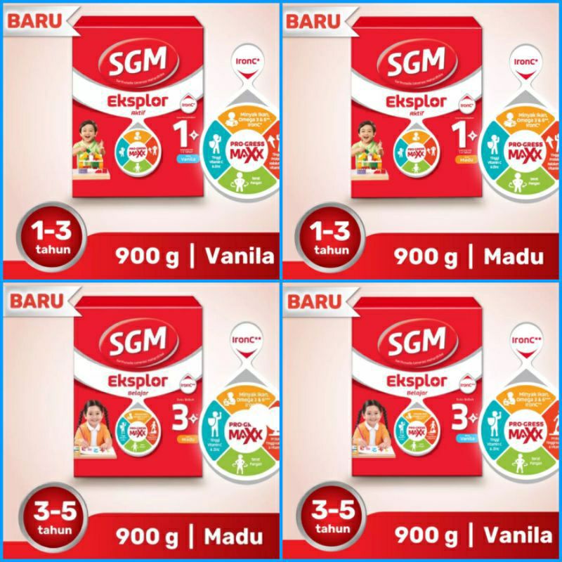 Jual SGM Eksplor 1 Plus Madu / Vanilla 900 gram SGM Eksplor 3 Plus Madu / Vanila 900gram SGM 5 ...