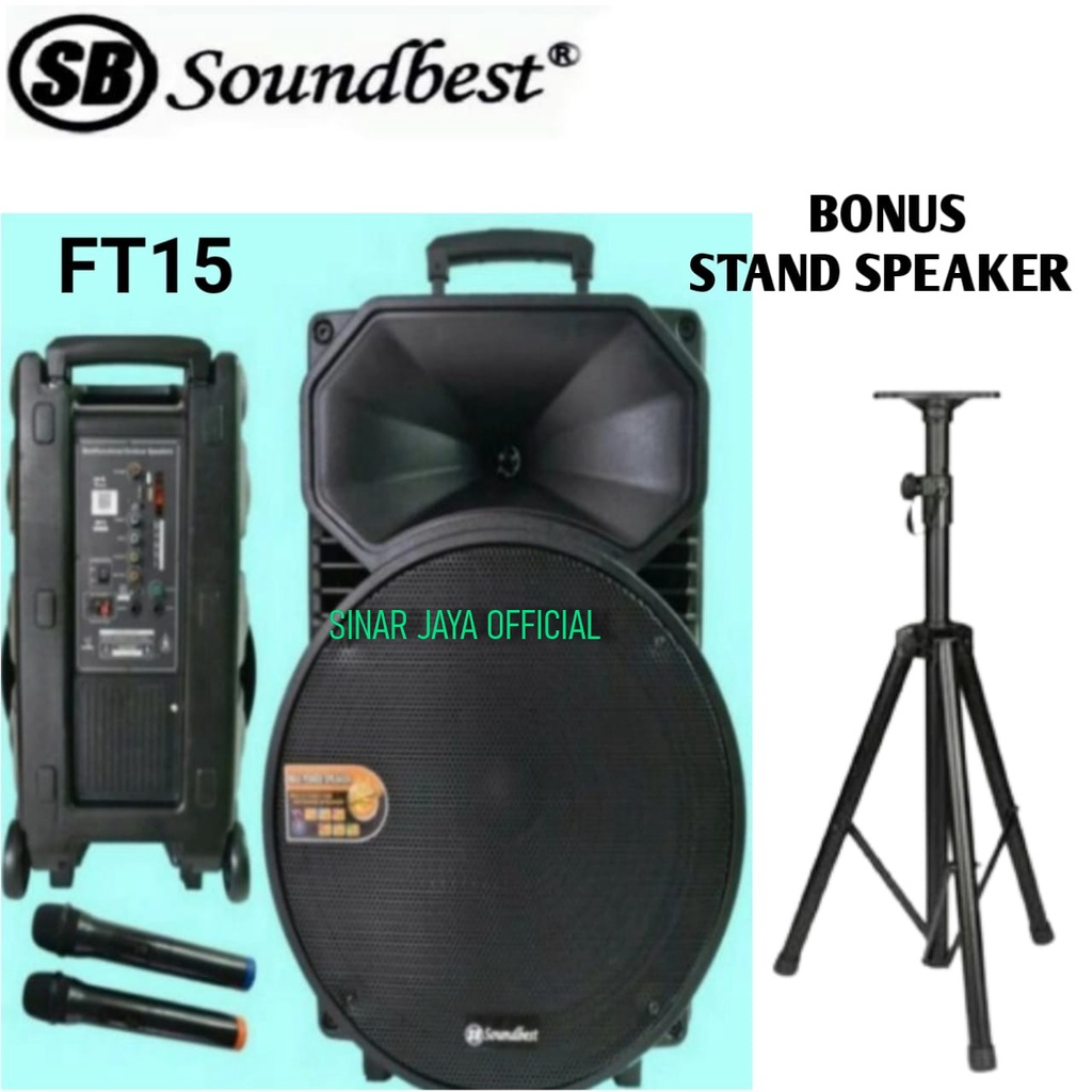 Jual Speaker Portable SOUNDBEST FT 15 FT15 Original 15inch Bluetooth ...