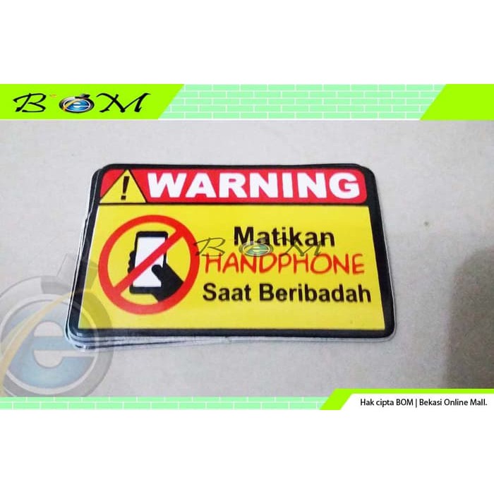 Jual stiker sticker kata kata warning matikan handphone saat beribadah ...