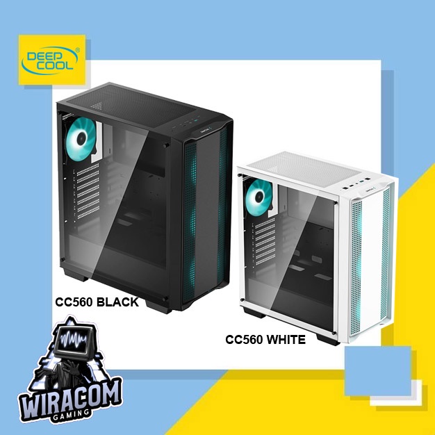 Jual Casing Deepcool CC560 BLACK / WHITE - ATX Tempered Glass + 4pcs ...