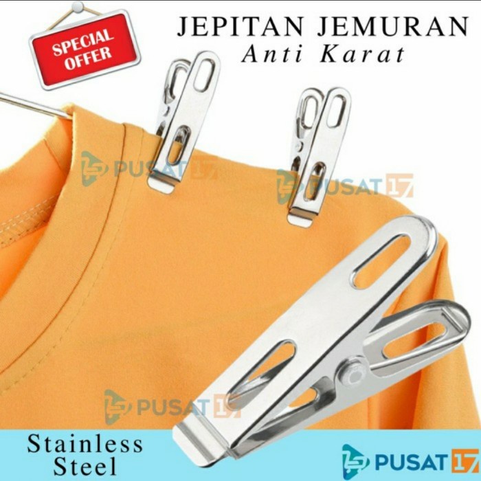 Jual JEPITAN JEMURAN STAINLESS ANTI KARAT / JEPITAN PAKAIAN BAJU ...