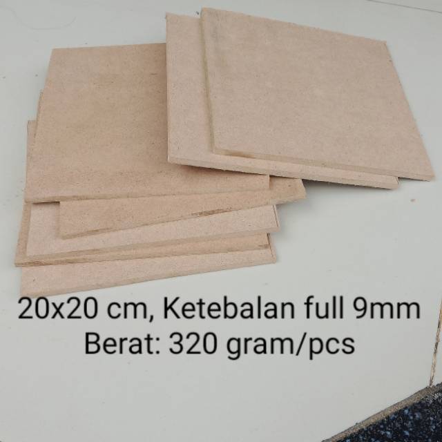 Jual Kayu Mdf 20x20cm Ketebalan real 9mm Indonesia|Shopee Indonesia