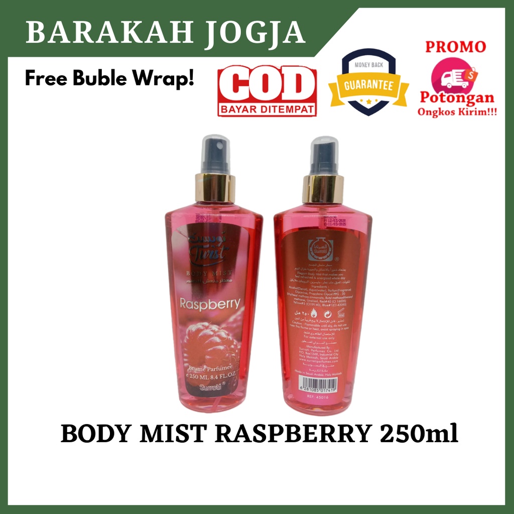 Jual Body Mist Raspberry 250ml By Surrati | Shopee Indonesia