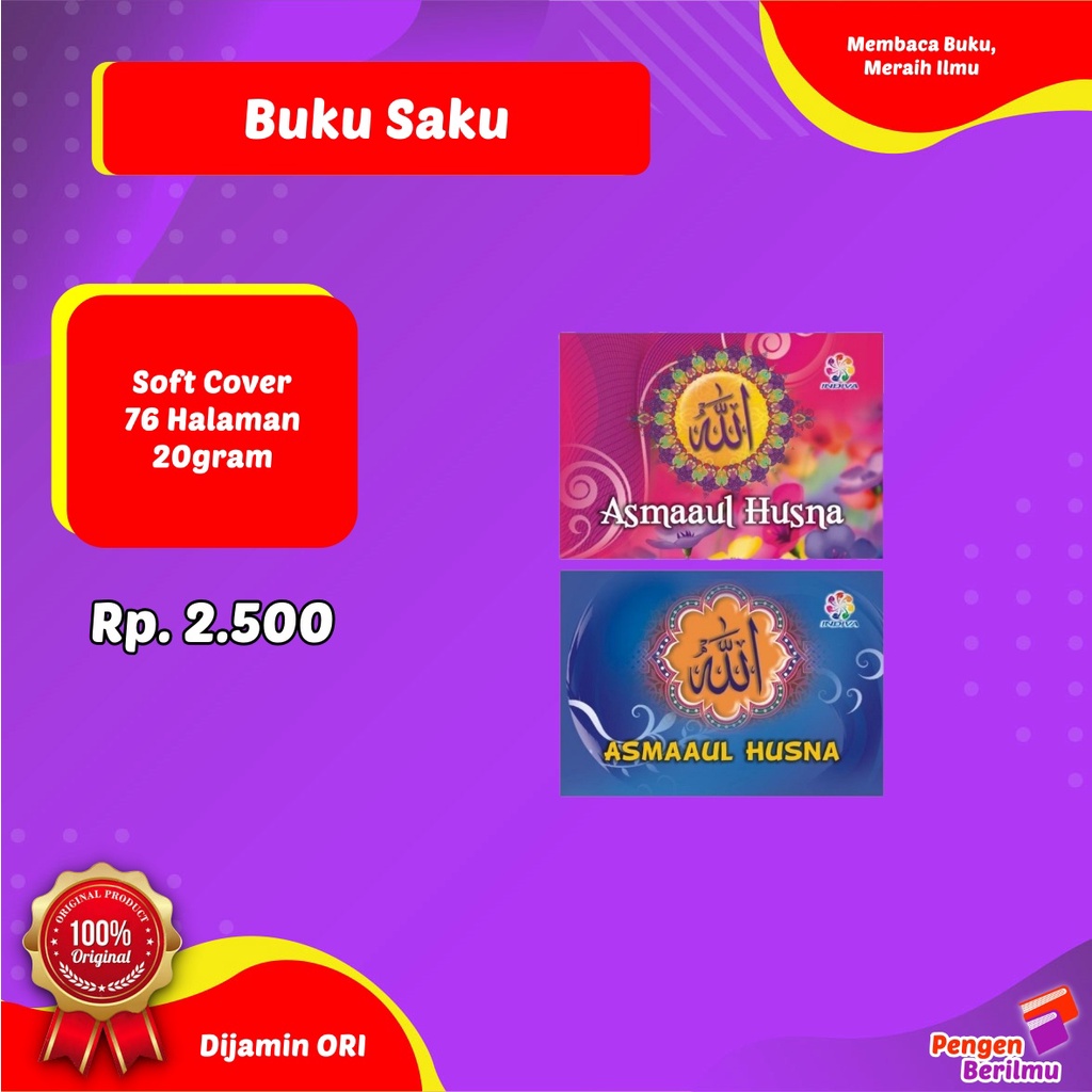 Jual Buku Saku Asmaul Husna INDIVA | Buku Bacaan Islami | 100% Buku ... Jual Buku Saku Asmaul Husna INDIVA | Buku Bacaan Islami | 100% Buku ...