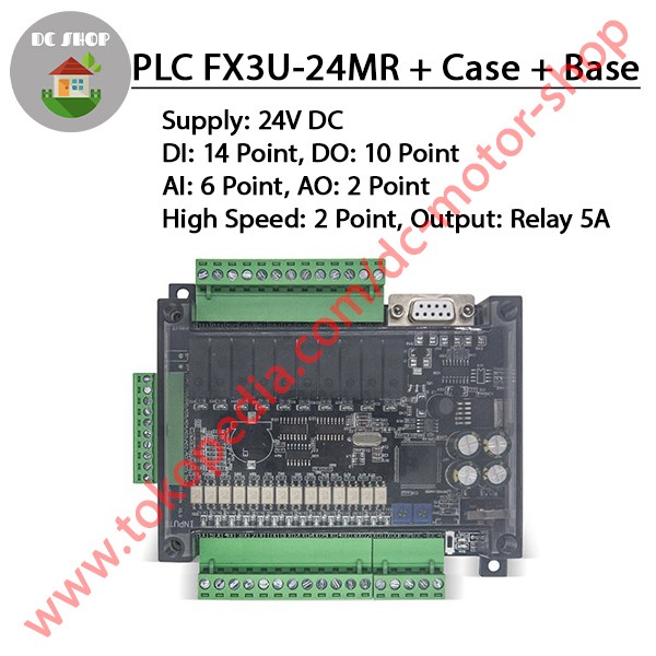 Jual PLC Mitsubishi FX3U 24MR 14DI 10DO 6AD 2DA RS232 RS485 Modbus RTU 24V - RS232RS485 ...