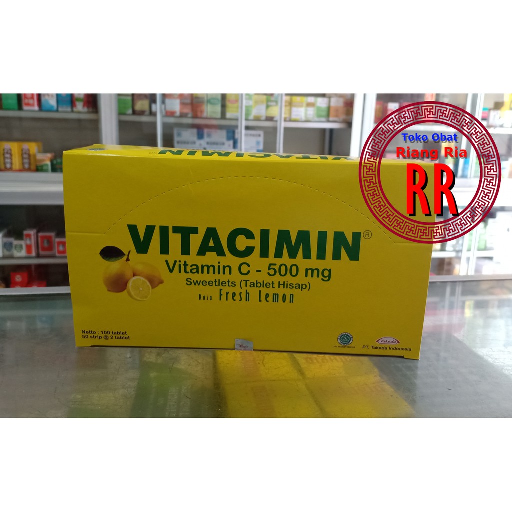 Jual Vitacimin Vitamin C 500mg 1 box isi 100 tablet - Fresh Lemon ...