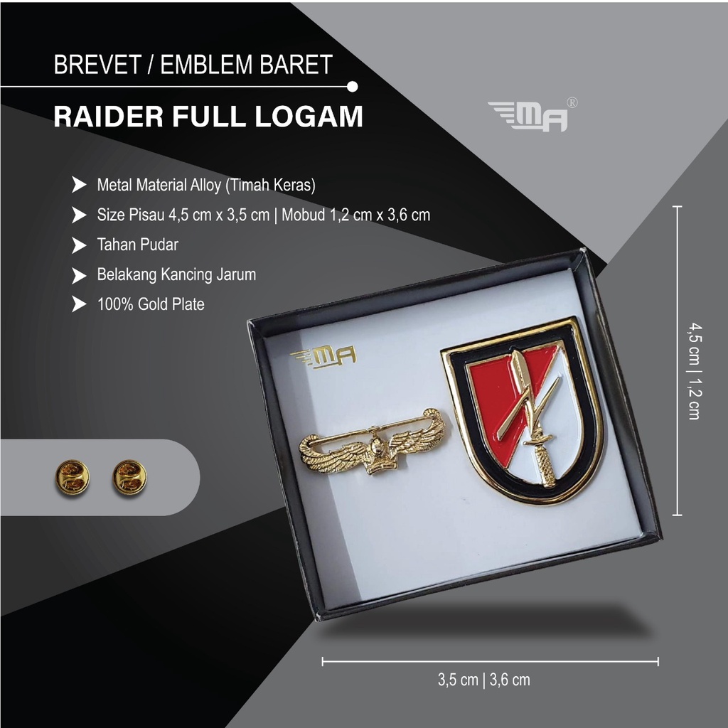 Jual EMBLEM RAIDER LOGAM TNI BRIVET BREVET RAIDER LOGAM TNI | Shopee ...