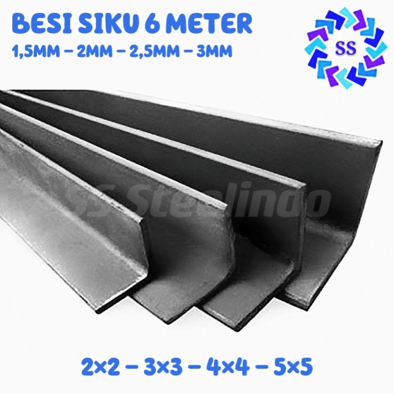 Jual BESI SIKU L 6 METER 2X2-3X3-4X4-5X5 (1,5MM - 2MM - 2,5MM - 3MM ...
