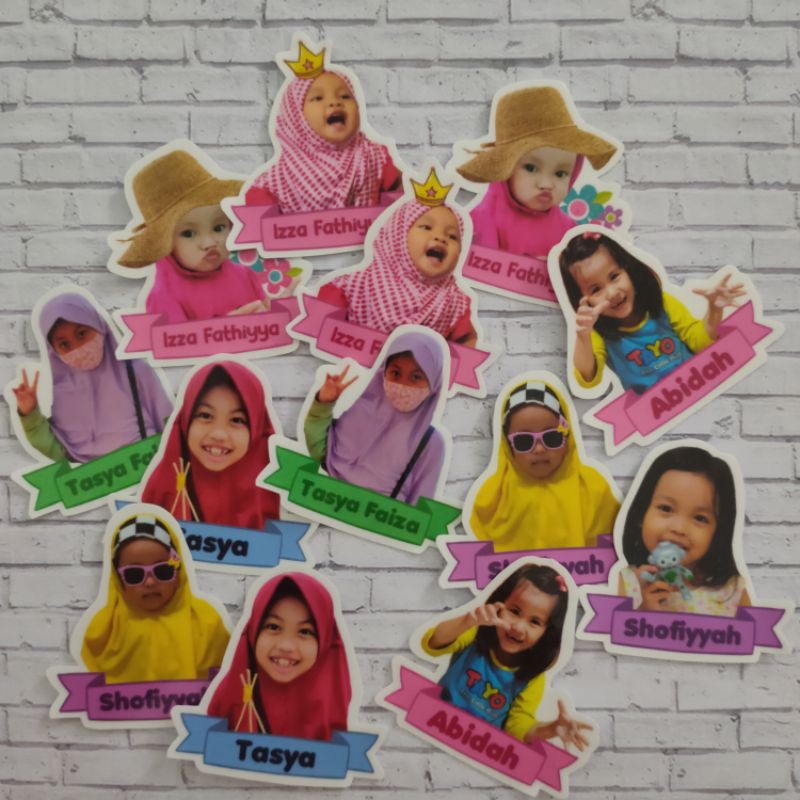 Jual STIKER FOTO CUSTOM NAMA STICKER PHOTO ANAK WATERPROOF ANTI AIR ...