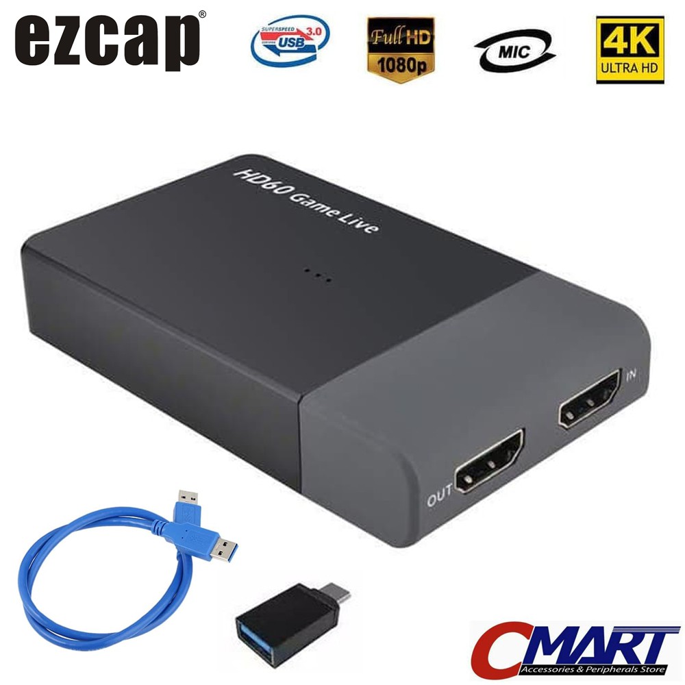 EZcap 261m HD60 4K HDMI Game Video Capture Card Stream Record EZC-261M ...