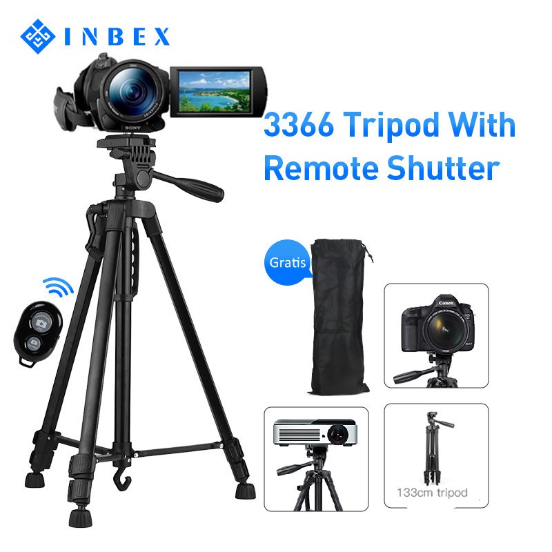 INBEX TF-3366 Tripod Kamera+ Carry Bag/133CM Rotation Tripod for living ... INBEX TF-3366 Tripod Kamera+ Carry Bag/133CM Rotation Tripod for living ...