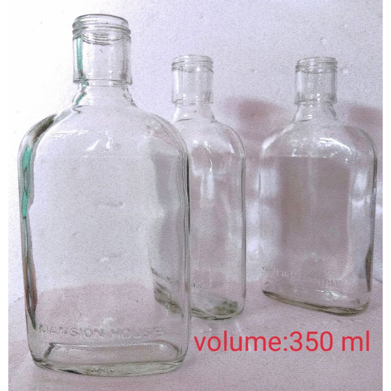 Jual botol kaca gepeng polos x mantion 350 ml /1pcs | Shopee Indonesia