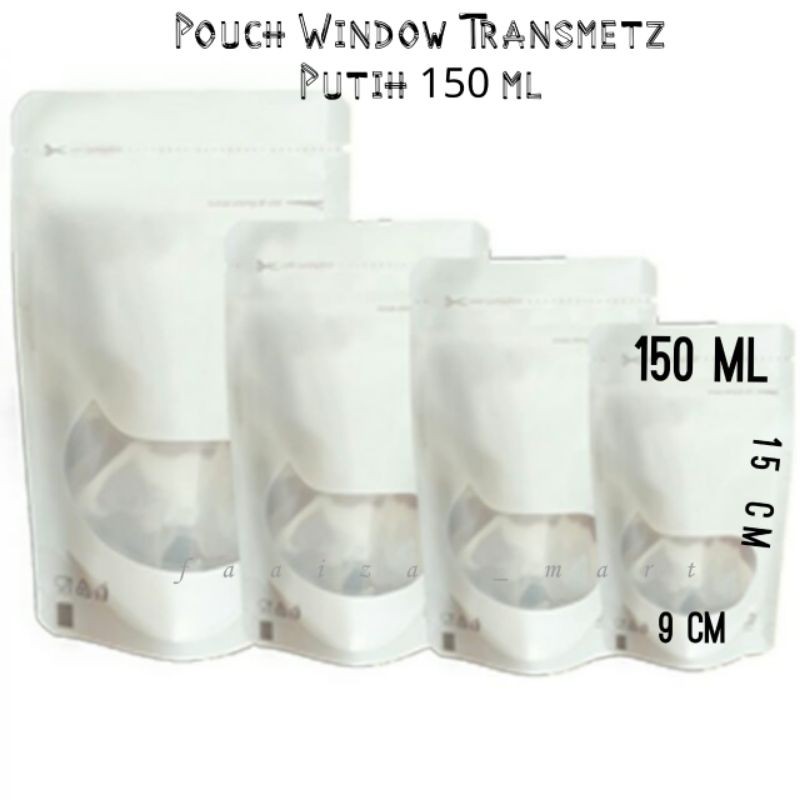 Jual 10 pcs Plastik pouch Putih 150ml/Window/ziplock/Transmetz/Kopi ...