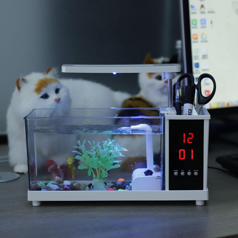 Desktop Aquarium Meja Akuarium USB 2014-A fish tank Aquarium Meja Kerja ...