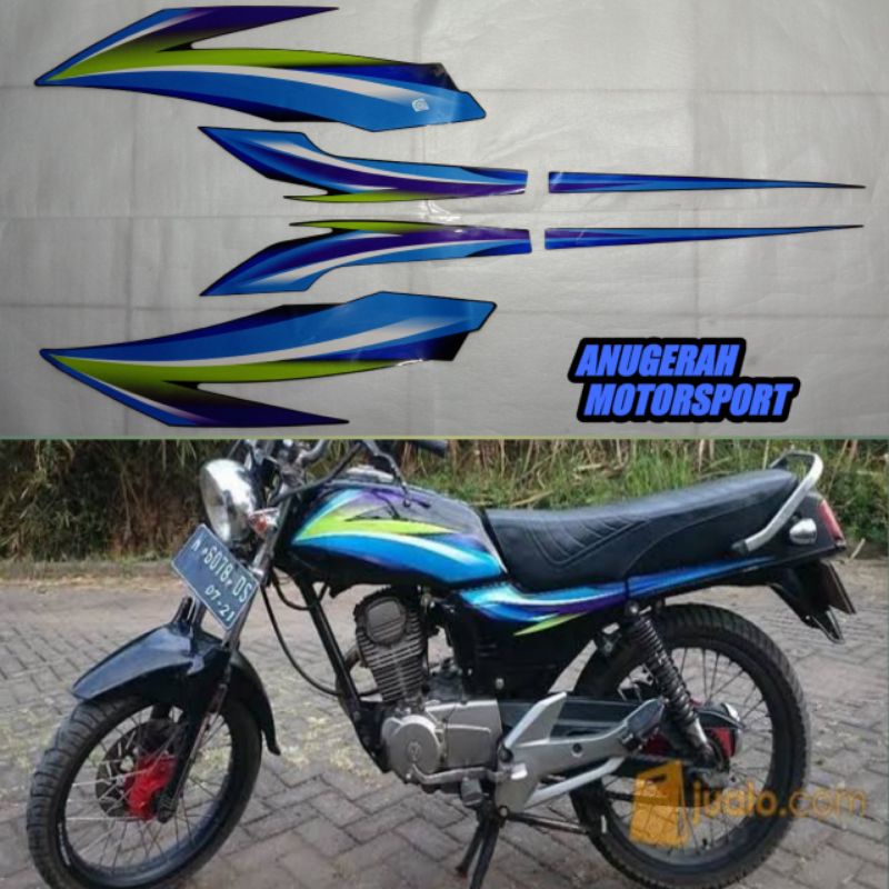 Jual striping Honda gl max 2004 body hitam grafis hijau biru (sticker ...