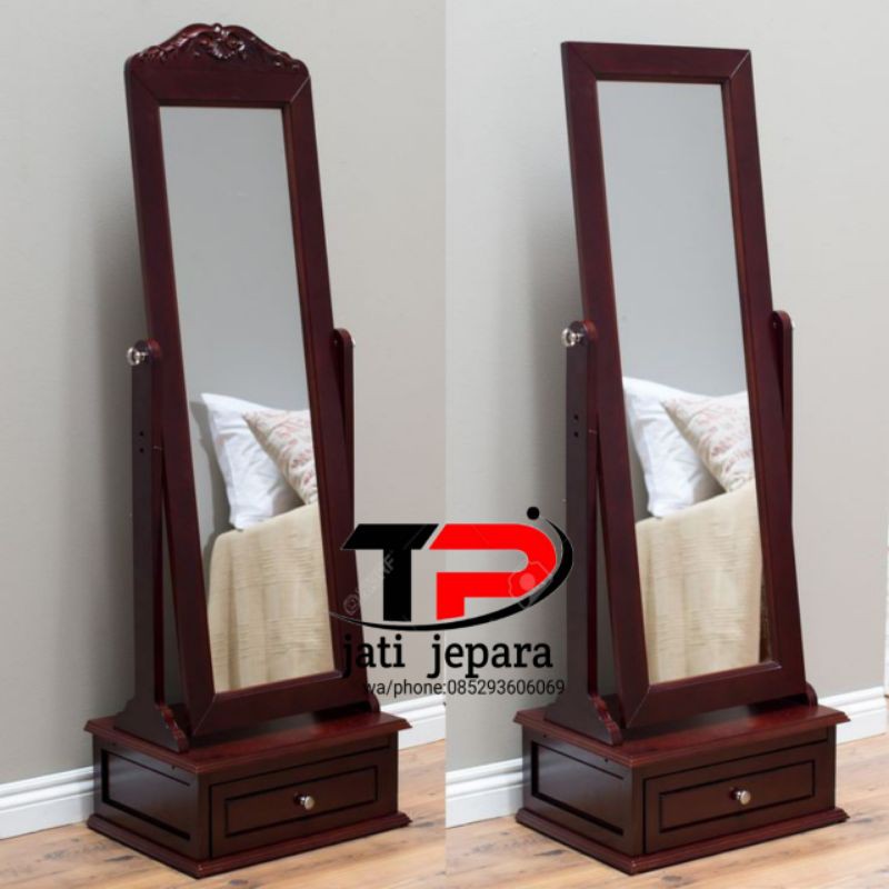 Jual frame cermin ukir/mirror jati ukir dan laci | Shopee Indonesia