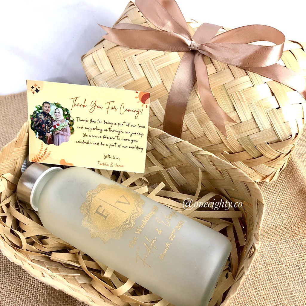 Jual SOUVENIR PERNIKAHAN TUMBLER BOTOL KACA CUSTOM SOUVENIR PERNIKAHAN ...
