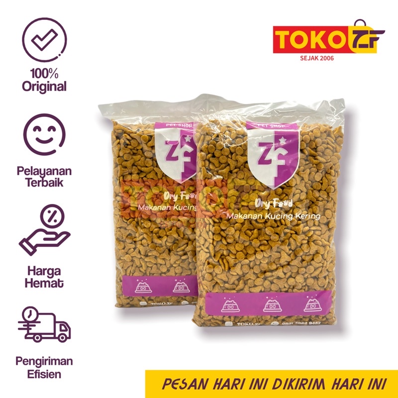 Jual [Toko ZF] Pakan Kucing Murah Meriah | Pakan Kucing 500 Gram ...
