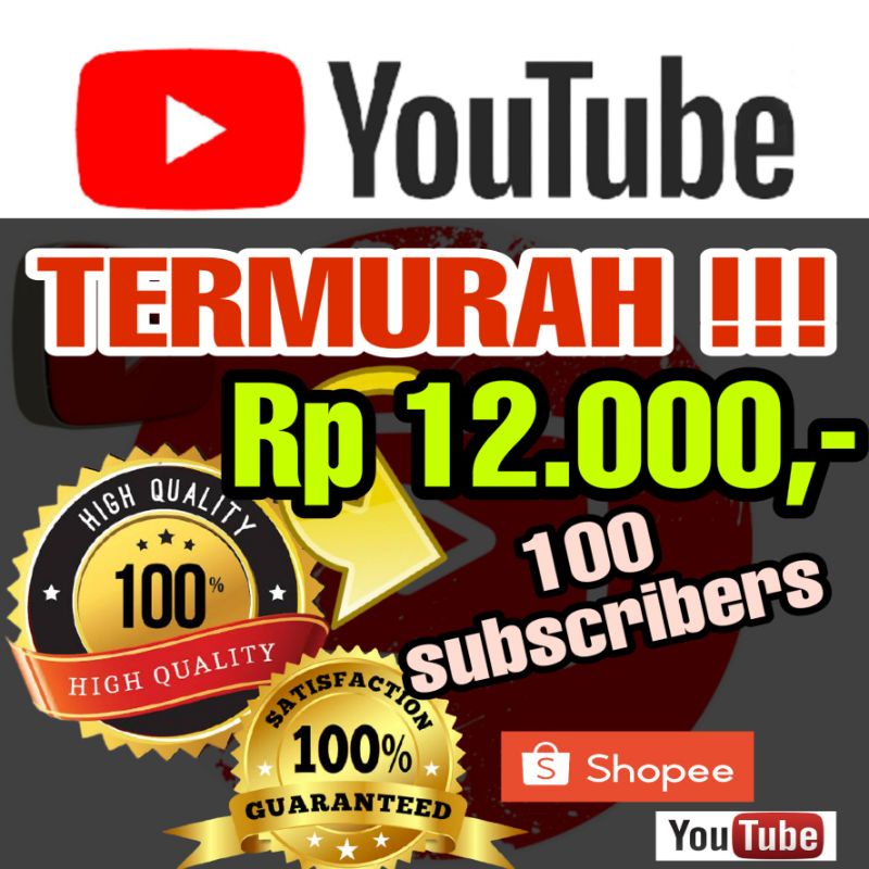 Jual YouTube SUBSCRIBERS Booster (Termurah) Indonesia|Shopee Indonesia
