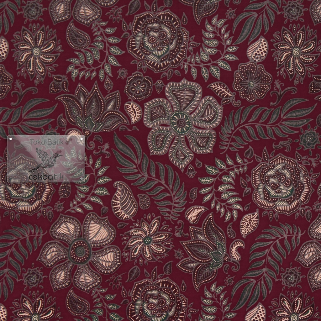 Jual kain batik - Kualitas Ekspor Motif Batik Bunga Elegan V4 (Maroon ...