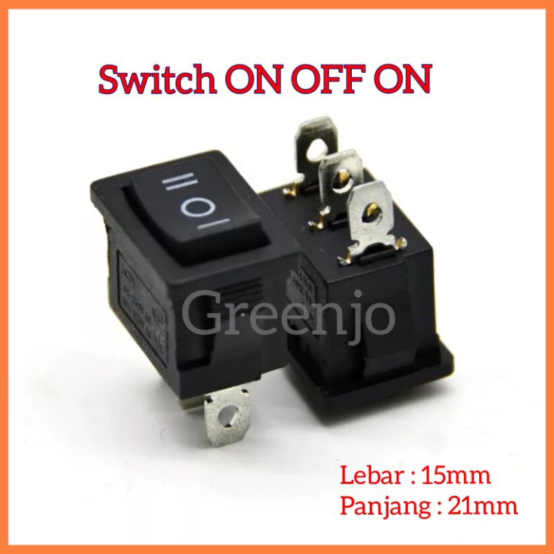 Jual Rocker Switch On Off On 3pin Saklar 15x21mm | Shopee Indonesia