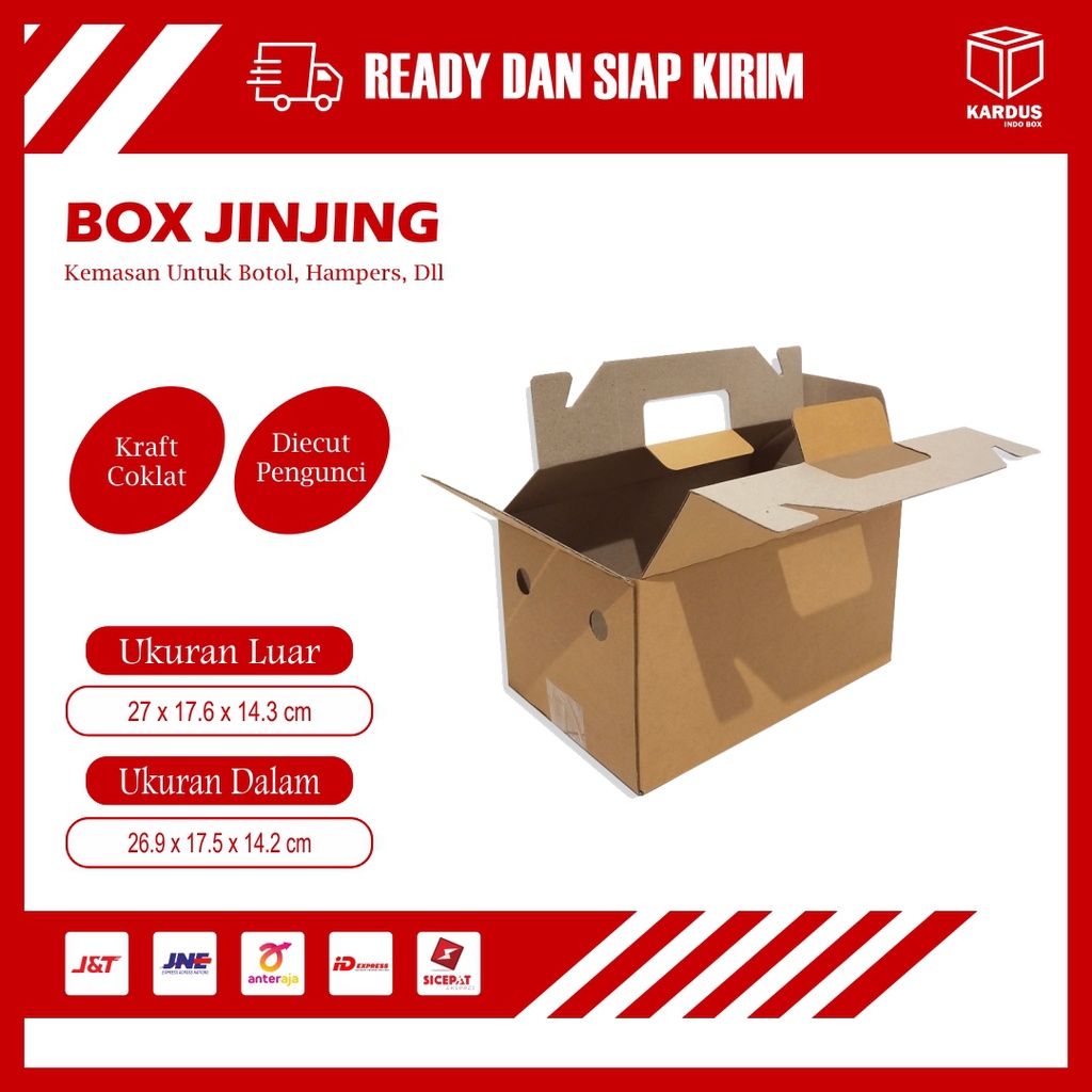 Jual KARDUS / BOX JINJING 26,5 X 17,5 X 14,5 CM - BOX PARCEL / JINJING ...