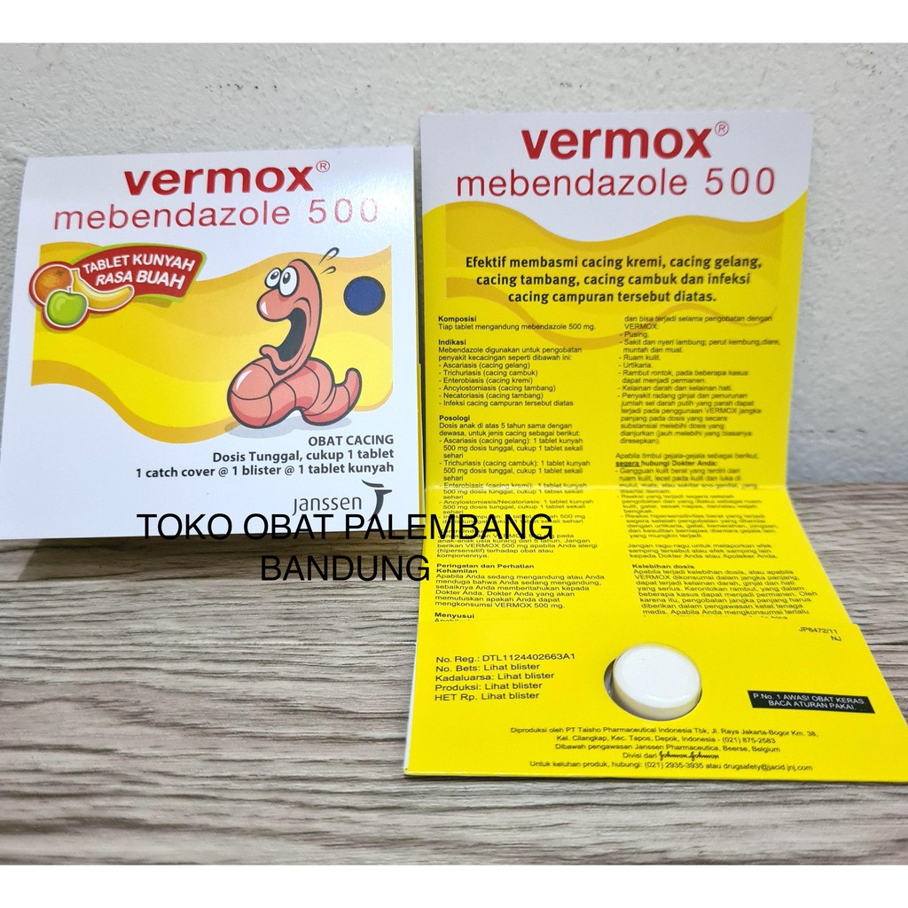 Jual VERMOX OBAT CACING 1 TABLET KUNYAH Indonesia|Shopee Indonesia