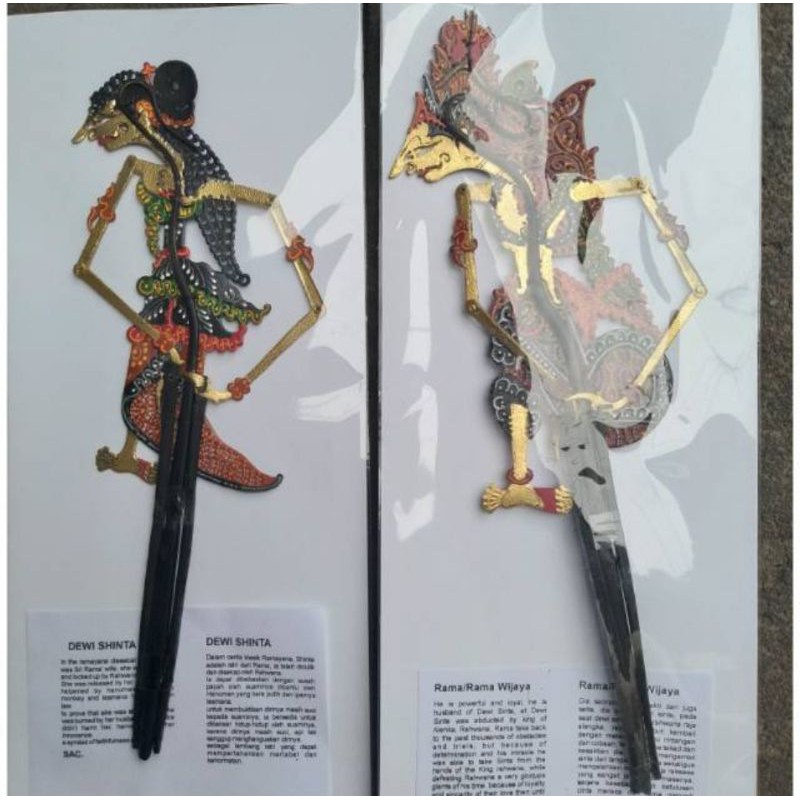 Jual SEPASANG KERAJINAN MINIATUR WAYANG KULIT RADEN RAMA WIJAYA DAN ...