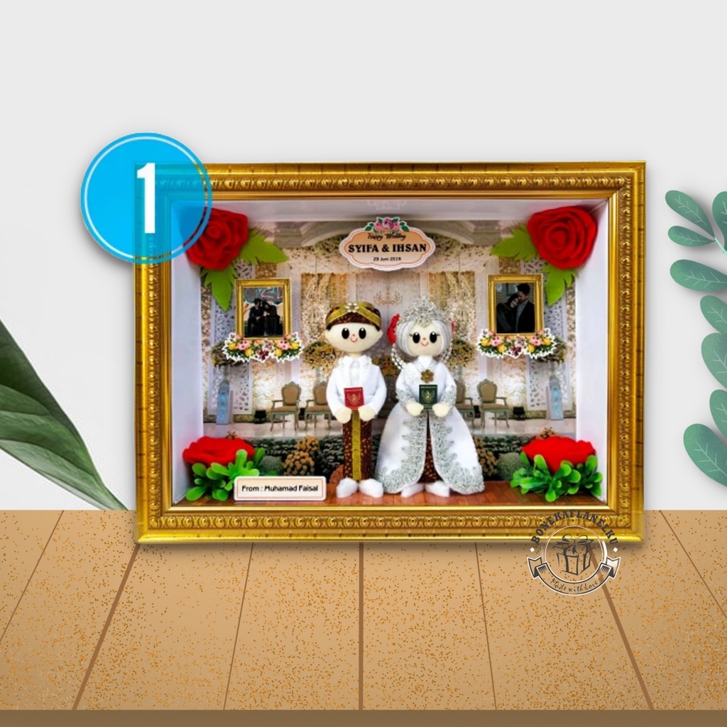 Jual Bingkai Seserahan Bonekaflanelku Pengantin Adat Sunda Frame 3D ...