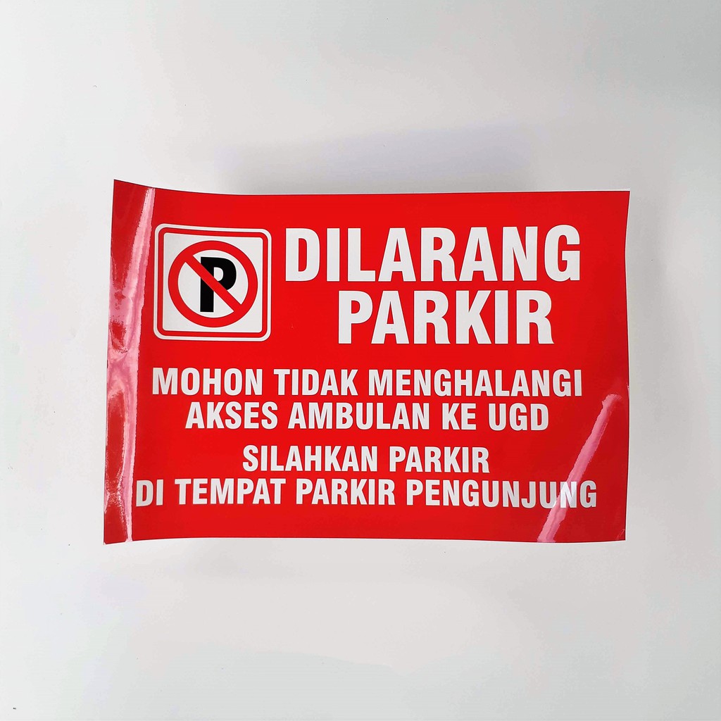 Jual Stiker Larangan Parkir Menghalangi Ambulan, Rambu Larangan Parkir ...