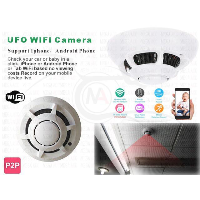 Jual UFO WIFI Camera ( Wifi Smoke Alarm Detector Network IP Camera ...