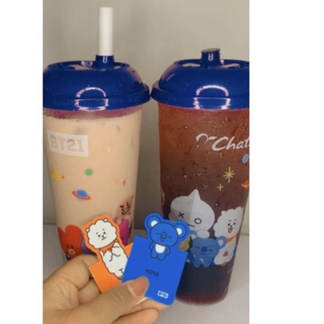 Jual Jastip Reusable Cup/ tumbler bt21 chatime + Line Friends Magnet ...