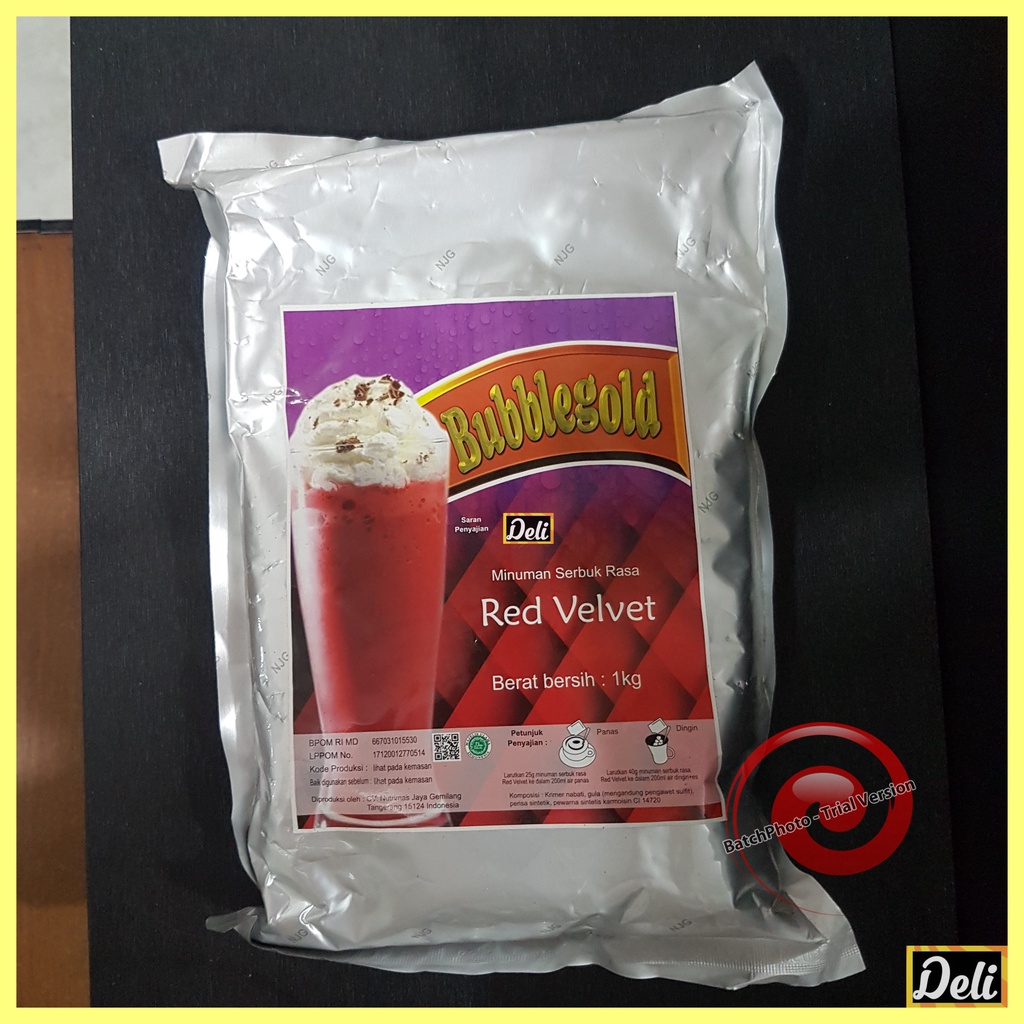 Jual Bubble Gold Red Velvet Serbuk Minuman Rasa Red Velvet 1kg | Shopee ...