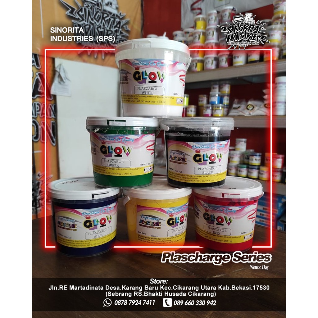 Jual Tinta Plascharge GLOW INK kemasan 1 kg Indonesia|Shopee Indonesia