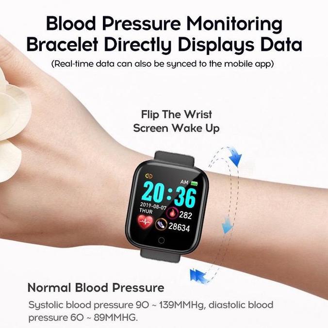 Jual Dennos Y68 Smartwatch D20 Jam Tangan Tahan Air Ip68 Monitor Denyut ...