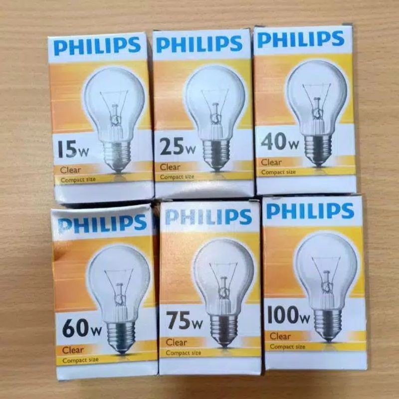 Jual lampu pijar Philips 15w,25w,40w,60w,100w/bolam pijar/bolam kuning ...
