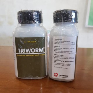 Jual Produk Unggulan] Triworm 100 Kaplet / Obat Cacing Unggas / Obat Cacing Ayam | Shopee Indonesia