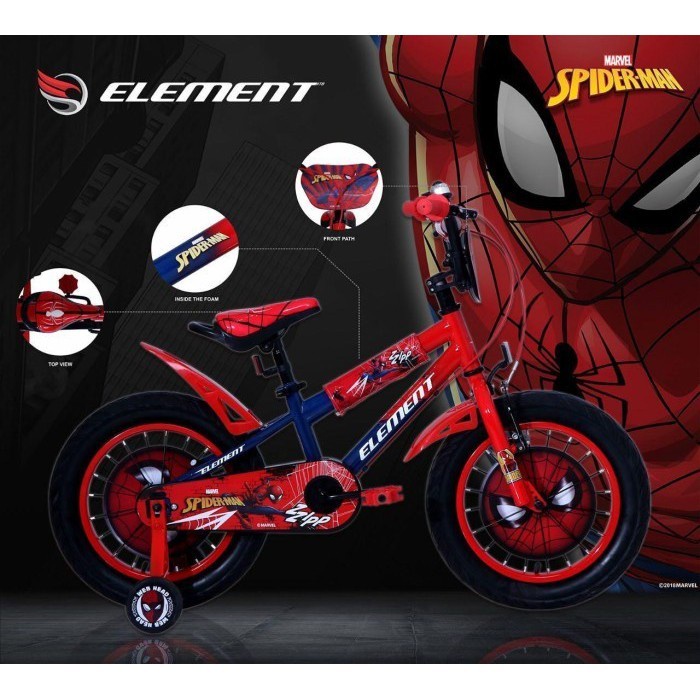 Jual Sepeda Anak Cowok Laki BMX Element Spiderman ban jumbo 3.0 16 18 ...