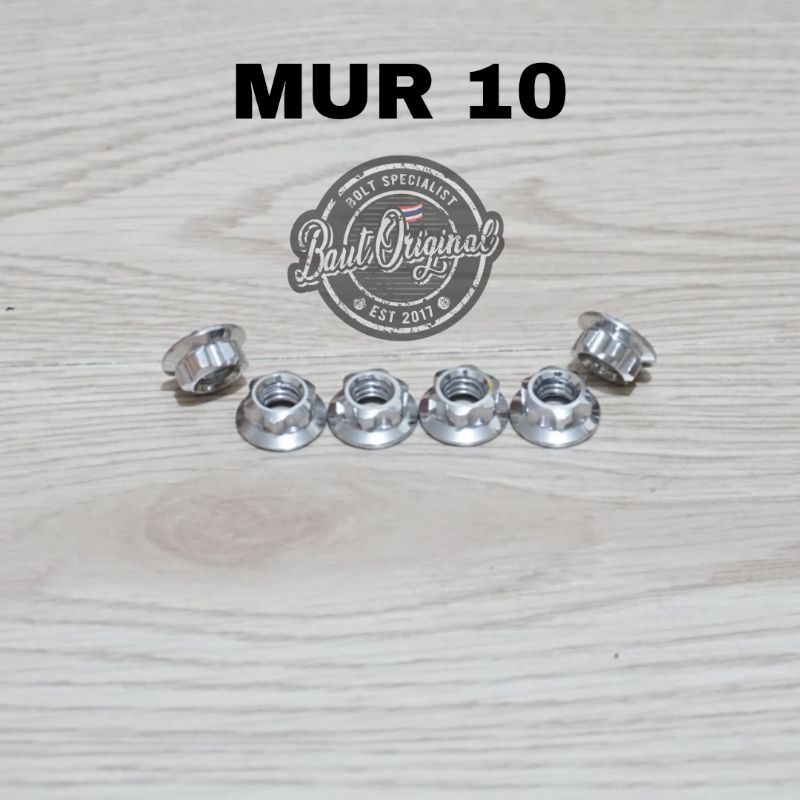 Jual mur 10 new model belimbing gear probolt silver mur baut 10 ...