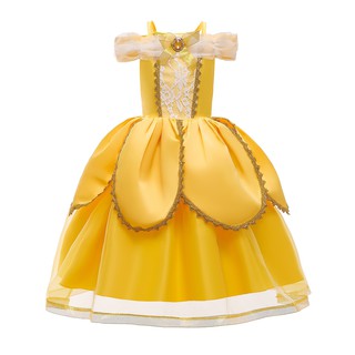 Jual Kostum Ultah Princess Putri Belle Beauty and The Beast Dress Pesta ...
