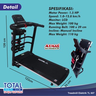 Jual Alat Treadmill Lipat Elektrik Murah TL 607 Alat Fitness ...