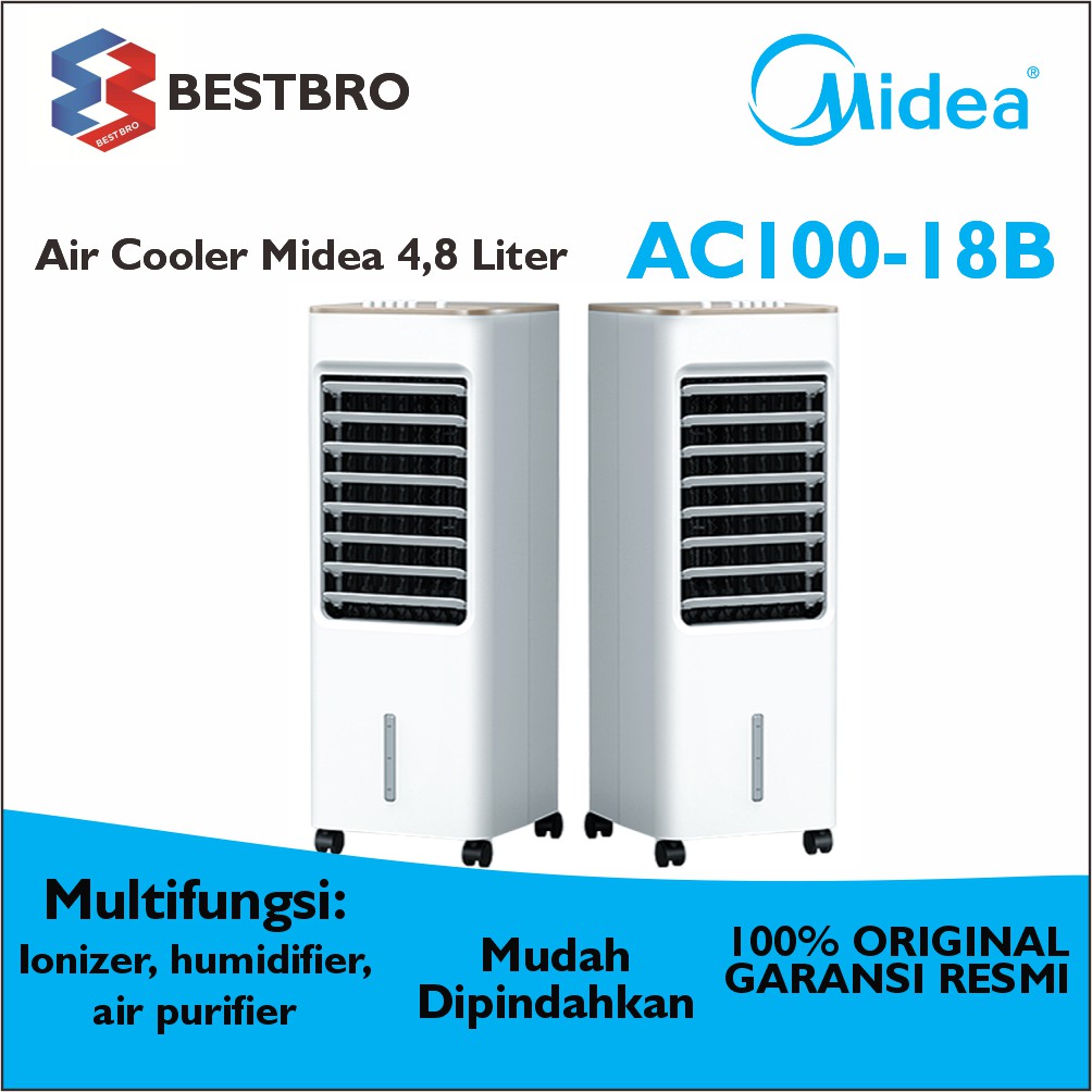 Jual Midea Air Cooler AC100-18B 4.8 Liter Putih - NON REMOTE | Shopee ...