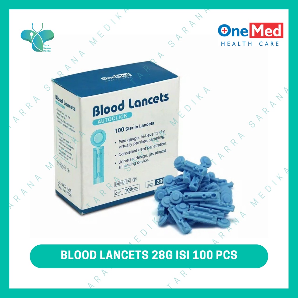 Jual OneMed Blood Lancet 28G /Box isi 100pcs | Shopee Indonesia