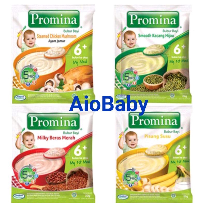 Jual Bubur MPASI promina sachet 6+ 8+ 9+ chicken mushroom beras merah ...