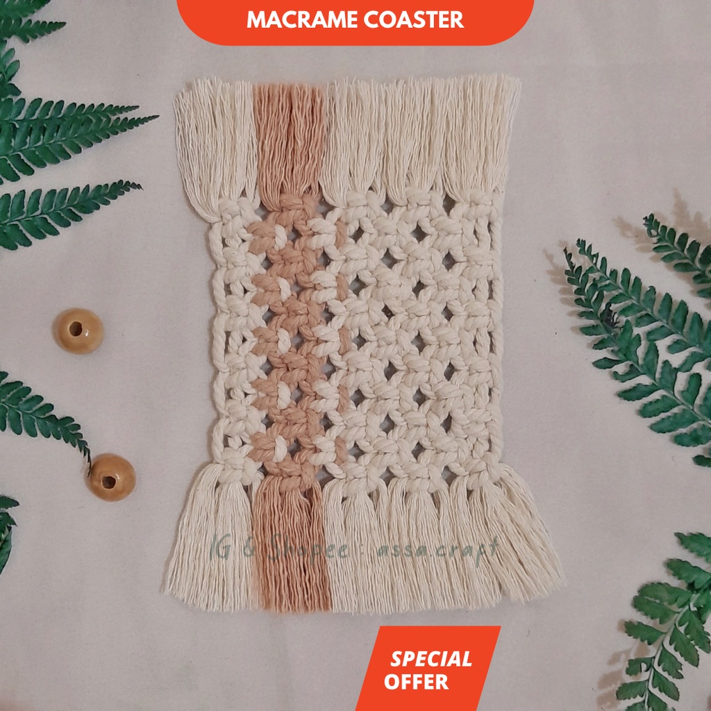Jual Macrame Coaster Tatakan Gelas Macrame Dekorasi Properti Foto ...