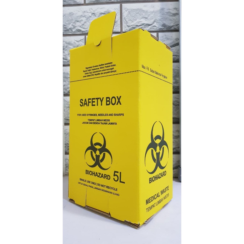Jual PROMO Safety Box 5 Liter Biohazard Container Tempat Sampah Medis 5 ...