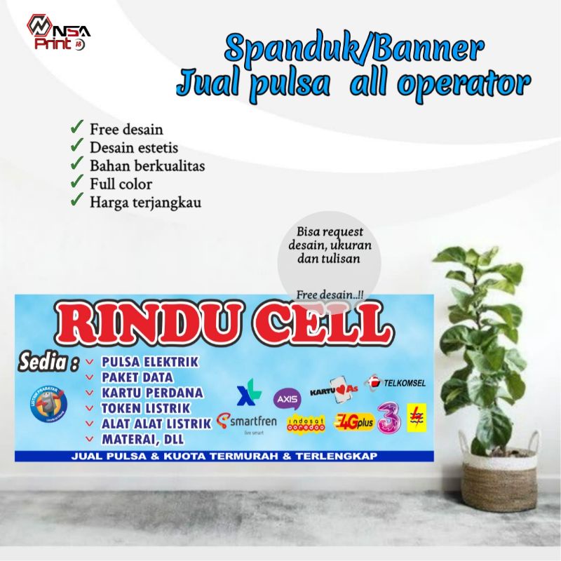 Jual Cetak banner/spanduk, spanduk jual pulsa all operator Bisa request ...