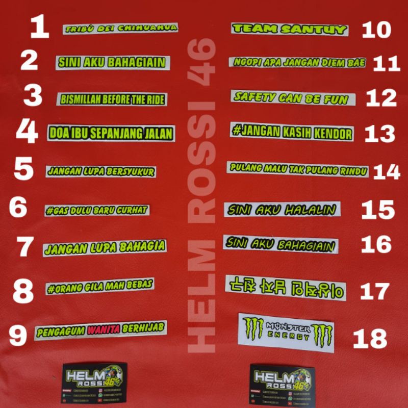 Jual STICKER VISOR KACA HELM - CUTTING STICKER VISOR HELM | Shopee ...