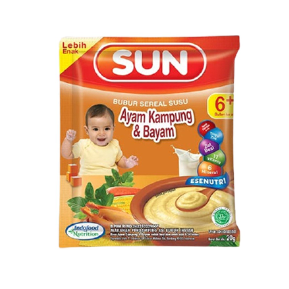 Jual SUN BUBUR BAYI SUN AYAM KAMPUNG & BAYAM 20 gr Indonesia|Shopee ...